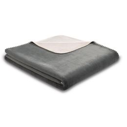 Biederlack Wohndecke &raquo;Soft&Cosy&laquo; mit verspieltem Muschelsaum grau Polyester