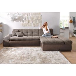 DOMO collection &raquo;Moric, L-Form, XXL-Sofa - Breite 300cm, viel Platz, auch in Cord&laquo; wahlweise mit Bettfunktion und Armteilverstellung, beige-braun 