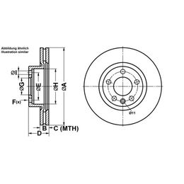 ATE Bremsscheibe 24.0124-0119.1 vorne rechts links bel&uuml;ftet 286mm f&uuml;r VAUXHALL OPEL 90487103 569053