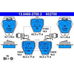 ATE Bremsensatz-Vorn und hinten SG00000DXG Bremsensatz, Scheibenbremse vorne rechts links bel&uuml;ftet 314mm f&uuml;r VAG 441615301AA 4D0698151AD 4A0698451