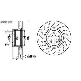ATE Bremsscheibe 24.0136-0105.1 vorne rechts links Gelocht 360mm f&uuml;r MERCEDES-BENZ A2204211912 2204211912