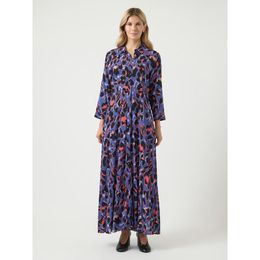Y.A.S Damen Hemdblusenkleid &raquo;YASSAVANNA LONG SHIRT DRESS&laquo; Sommerkleid, mit 3/4 &Auml;rmel blau S, N-Gr