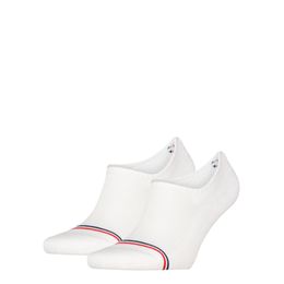 Tommy Hilfiger Damen F&uuml;&szlig;linge &raquo;TH UNI TJ FOOTIE 2P ICONIC&laquo; 2 Paar, Mit eingestricktem Flag-Label wei&szlig; 35-38