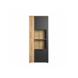 ebuy24 Vitrinenschrank Esteban Grau 80 x 42 cm | Gr.: onesize