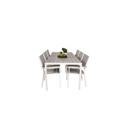 ebuy24 1 x Tisch 6 x St&uuml;hle Grau 90 x 205 cm | Gr.: onesize