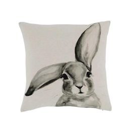 Chic Antique Kissenbezug HASE mit SCHLAPPOHR Beige 45x45 cm | Gr.: onesize