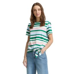 Tom Tailor Denim Damen Tom Tailor Denim mit Minimalprint und seitlichem Knoten bunt XXL (44)
