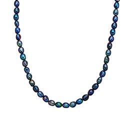 Valero Pearls Halskette - Sterling Silber Perlen-Kette S&uuml;&szlig;wasser-Zuchtperle - Gr. unisize - in Blau - f&uuml;r Damen