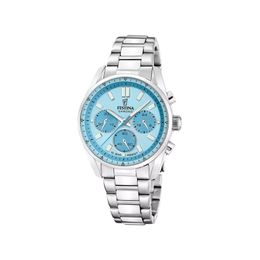 Festina Armbanduhr Unisex Boyfriend Chronograph Stahl/Azurblau | Gr.: onesize
