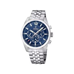 Festina Herrenuhr Chronograph Stahl/Blau | Gr.: onesize