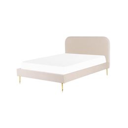 Beliani Doppelbett FLAYAT in Beige/Gold - (W) 153 x (H) 109 x (L) 215 cm | Gr.: onesize