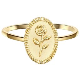 Glanzst&uuml;cke M&uuml;nchen Glanzst&uuml;cke M&uuml;nchen Ring - Sterling Silber Ring Blume - Gr. 56 - in Gold - f&uuml;r Damen
