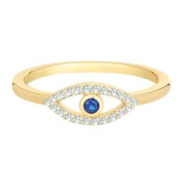 Glanzst&uuml;cke M&uuml;nchen Glanzst&uuml;cke M&uuml;nchen Ring - Sterling Silber Ring Zirkonia Allsehendes Auge - Gr. 58 - in Gold - f&uuml;r Damen