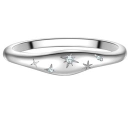 Glanzst&uuml;cke M&uuml;nchen Glanzst&uuml;cke M&uuml;nchen Ring - Sterling Silber Ring Zirkonia Stern - Gr. 60 - in Silber - f&uuml;r Damen
