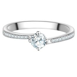 Trilani Ring - Sterling Silber Ring Zirkonia - Gr. 52 - in Silber - f&uuml;r Damen