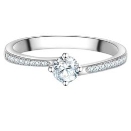 Trilani Ring - Sterling Silber Ring Zirkonia - Gr. 58 - in Silber - f&uuml;r Damen