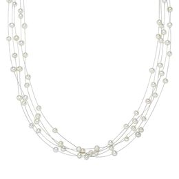 Valero Pearls Halskette - Sterling Silber Perlen-Kette S&uuml;&szlig;wasser-Zuchtperle - Gr. unisize - in Wei&szlig; - f&uuml;r Damen