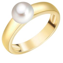 Valero Pearls Ring - Sterling Silber Perlen-Ring S&uuml;&szlig;wasser-Zuchtperle - Gr. 58 - in Gold - f&uuml;r Damen