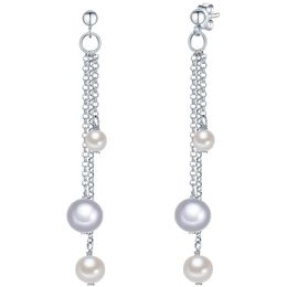 Valero Pearls Ohrringe - Sterling Silber Perlen-Ohrh&auml;nger S&uuml;&szlig;wasser-Zuchtpe - Gr. unisize - in Silber - f&uuml;r Damen