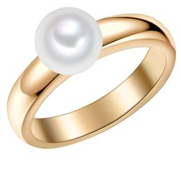 Valero Pearls Ring - Sterling Silber Ring S&uuml;&szlig;wasser-Zuchtperle - Gr. 62 - in Gold - f&uuml;r Damen