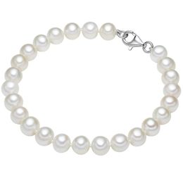Valero Pearls Armband - Sterling Silber Perlen-Armband S&uuml;&szlig;wasser-Zuchtperl - Gr. 22 CM - in Wei&szlig; - f&uuml;r Damen
