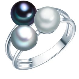 Valero Pearls Ring - Sterling Silber Perlen-Ring S&uuml;&szlig;wasser-Zuchtperle - Gr. 58 - in Silber - f&uuml;r Damen