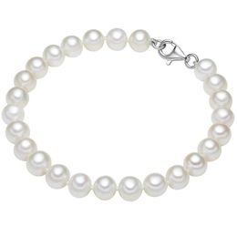 Valero Pearls Armband - Sterling Silber Perlen-Armband S&uuml;&szlig;wasser-Zuchtperl - Gr. 18 CM - in Wei&szlig; - f&uuml;r Damen
