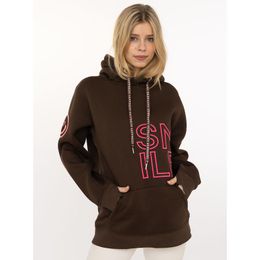 Zwillingsherz Damen Hoodie &raquo;"Alissa 2.0"&laquo;, mit SMILE Stickerei vorne und hinten S