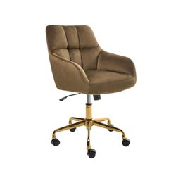 Beliani B&uuml;rostuhl PALMDALE in Braun/Schwarz/Gold - (W) 58 x (H) 87 x (L) 61 cm | Gr.: onesize
