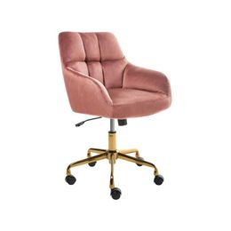 Beliani B&uuml;rostuhl PALMDALE in Rosa/Schwarz/Gold - (W) 58 x (H) 87 x (L) 61 cm | Gr.: onesize