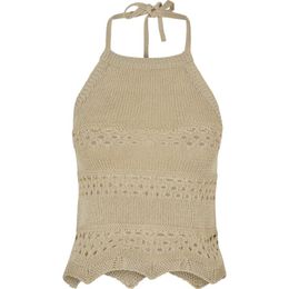 Urban Classics Damen Urban Classics Tanktop &raquo; Damen Ladies Short Crochet Knit Neckholder Top&laquo; 1 Stk. XS