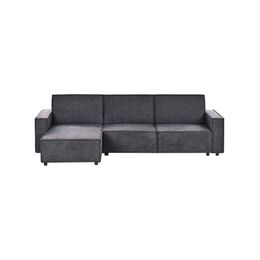 Beliani Ecksofa ROMEDAL II in Grau/Schwarz - (W) 290 x (H) 86 x (L) 173 cm | Gr.: onesize