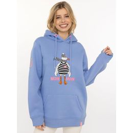 Zwillingsherz Damen Hoodie &raquo;"Moin Moin M&ouml;we"&laquo;, mit nordischem Gru&szlig;, lustiger M&ouml;we, Fronttasche L/XL