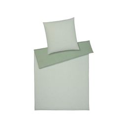 Elegante Bettw&auml;sche Tender in tannengr&uuml;n | Gr.: 200x200 (2x 80x80 cm)