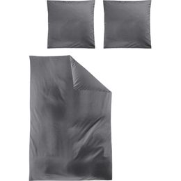 Irisette TENCEL Bettw&auml;sche in dunkelgrau | Gr.: 135x200 cm (80x80 cm)