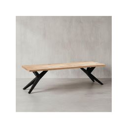KADIMA DESIGN Esszimmerbank 175x45x45 cm Massivholz Metall Loft-Style, | Gr.: 175 x 45 x 45 cm