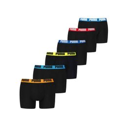 Puma Boxershort 6er Pack in Schwarz/Blau/Rot/Orange | Gr.: XL