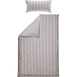 Erwin M&uuml;ller Erwin M&uuml;ller Mako-Satin Wendebettw&auml;sche in silber-wei&szlig; | Gr.: 200x220-cm-80x80