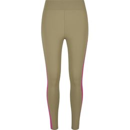 Urban Classics Leggings in khaki/brightviolet | Gr.: M