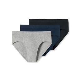 Schiesser Slip 3er Pack in Schwarz/Blau/Grau | Gr.: XXL