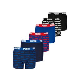 Puma Boxershort 6er Pack in Schwarz/Blau/Rot | Gr.: 146/152
