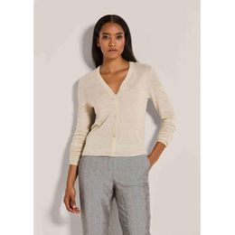 Madeleine Mode MADELEINE Elegante Jacke mit Glanzeffekten in kiesel / goldfarben | Gr.: 44