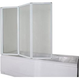Badewannenfaltwand, Wei&szlig;, Metall, Glas, 130x121 cm, Badezimmer, Baden & Duschen, Badewannenaufsatz