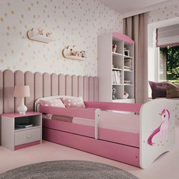 Mid.you Kinder-/Juniorbett Babydreams, Wei&szlig;, Pink, Textil, Birke, Sperrholz,Schichtholz, H2, 1-Zonen, H&ouml;he ca. 15 cm, links montierbar, rechts montierbar, 80x160 cm, nicht verstellbar, Kinder- & Jugendzimmer, Kinderm&ouml;bel, Kinderbetten