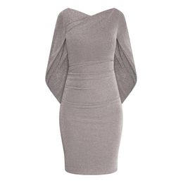 Vera Mont Cocktailkleid im Glitzer-Look in Taupe/Silver | Gr.: 40