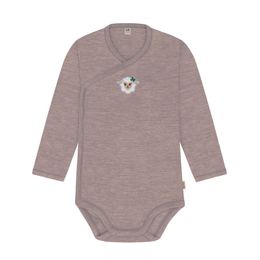 Normani Outdoor Sports Merino Baby-Body lang&auml;rmeliger Wickelbody in Rosa | Gr.: 68