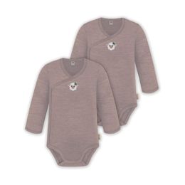 Normani Outdoor Sports 2er Pack Doppelpack Baby-Body Merino Wickelbody in Rosa | Gr.: 68