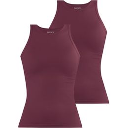 Janice 2 x Damen Top hochgeschlossen Nauta in Burgund | Gr.: XS/S