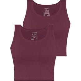 Janice 2 x Damen crop Top Namlea in Burgund | Gr.: M/L