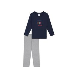 Schiesser Pyjama in Blau/Grau | Gr.: 128